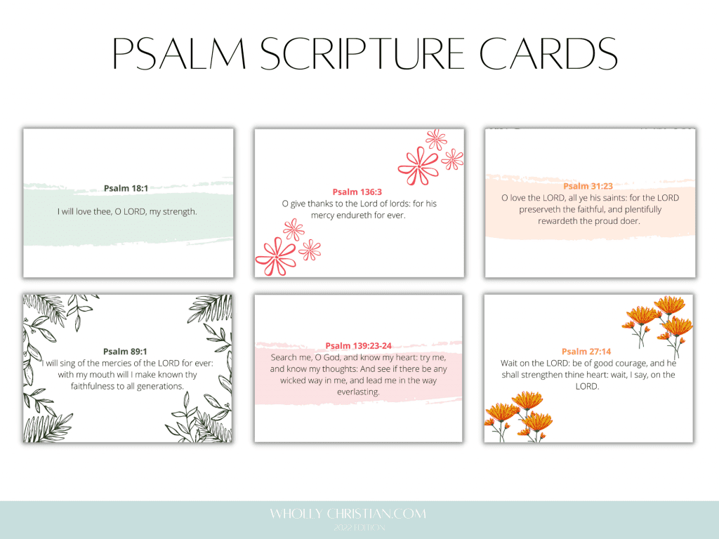 Scripture Cards | Psalm Scripture Cards | Wholly Christian